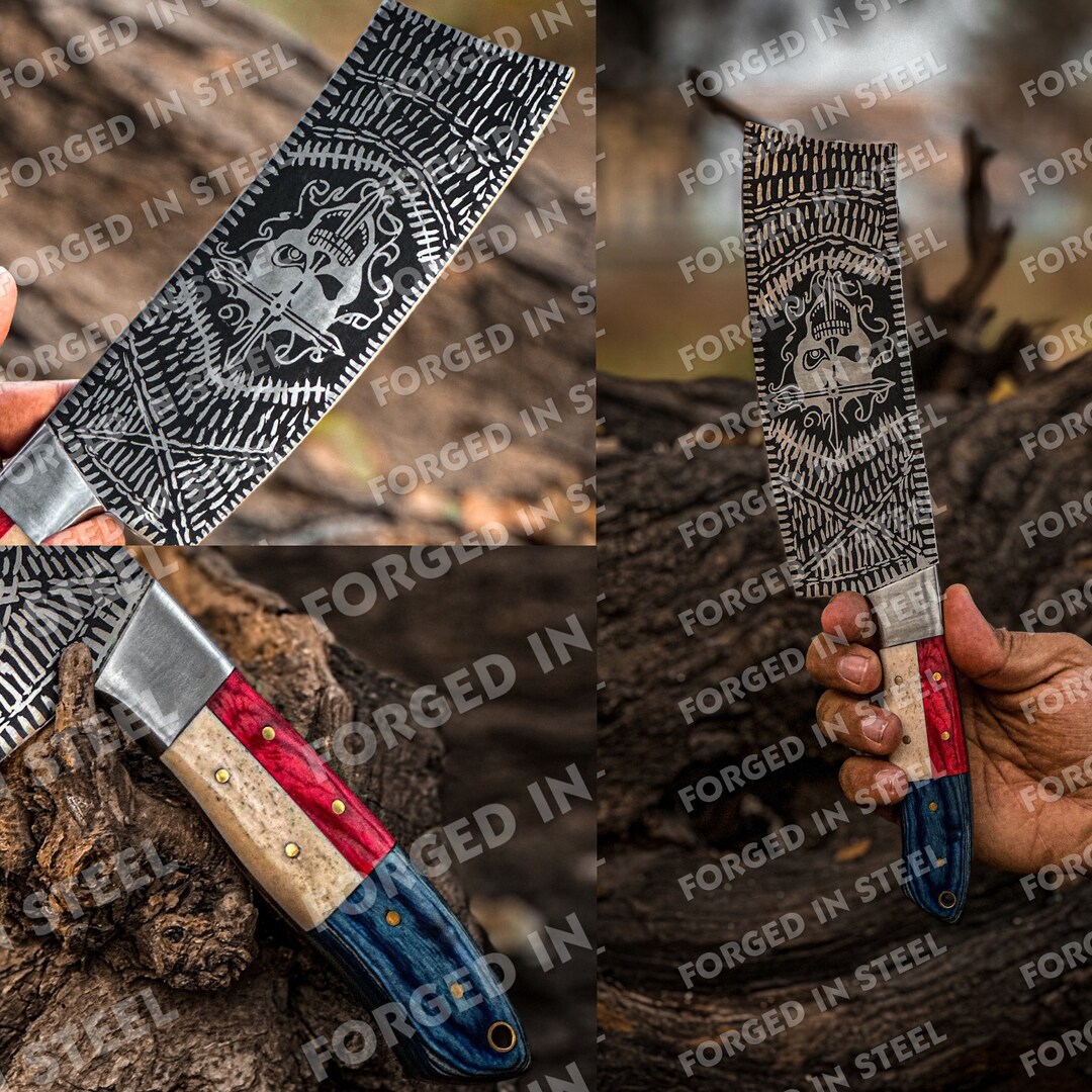 Hand Forged Stainless Steel Chef Cleaver Knife Best BBQ Cleaver Custom ...