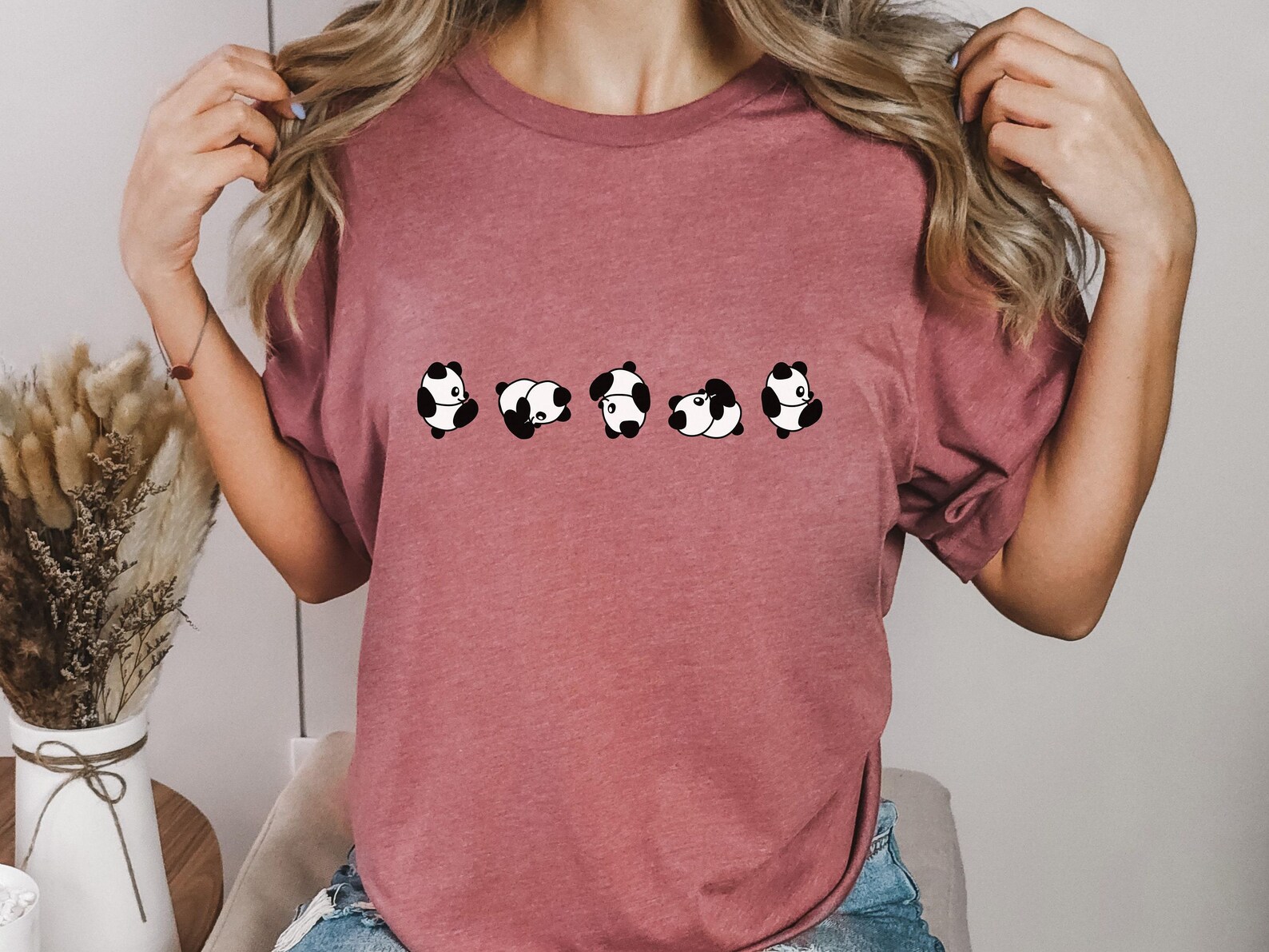 Rolling Cute Panda T-shirt, Funny Panda Shirt, Cute Panda Shirt, Animal ...