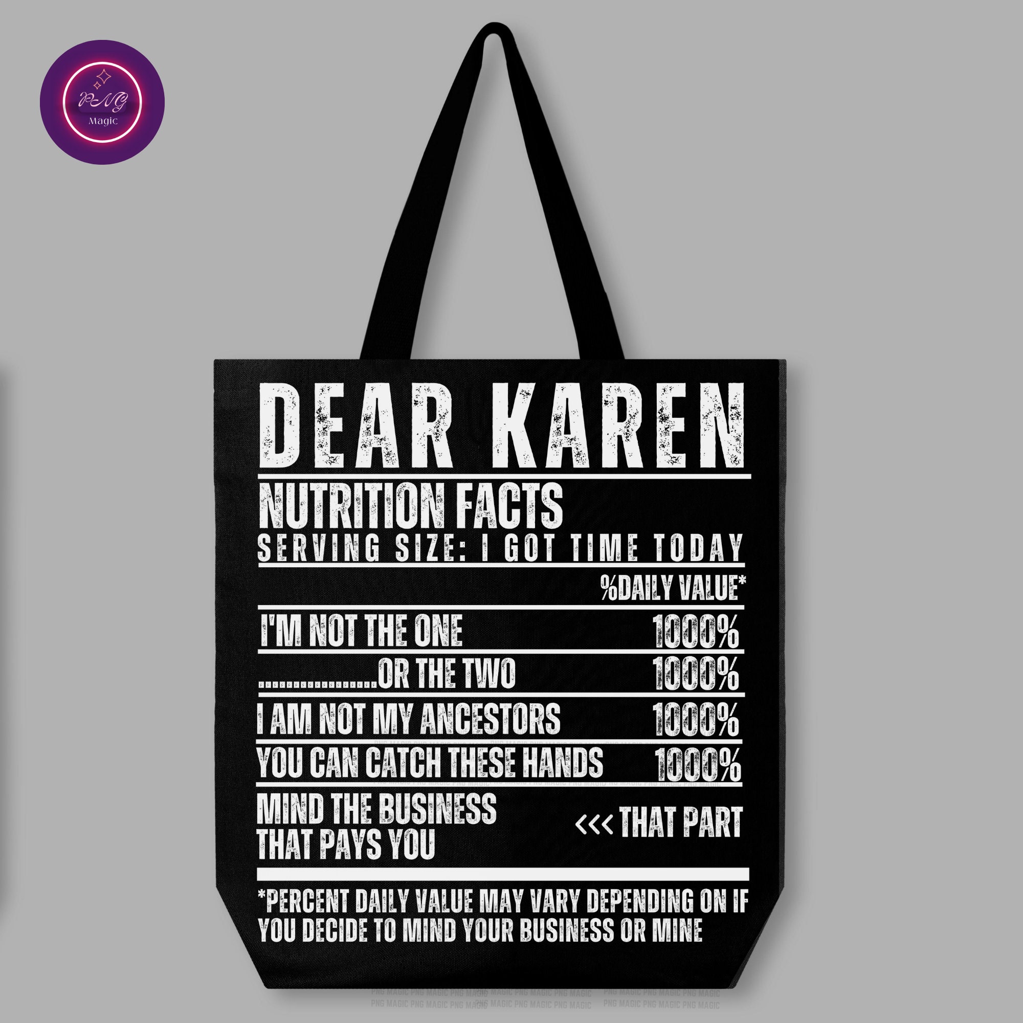Karen Joke Nutrition Facts SVG PNG Funny Karen Meme Shirt Satirical Label Humorous Novelty Karen ...