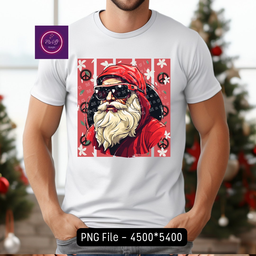 Groovy Santa PNG Hippie Santa Clipart in Boho Style Hippie Christmas ...