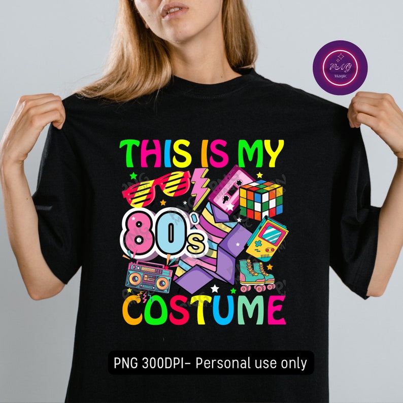 Totally Rad 80s Style PNG Back to 80s Fashion Neon Lights Dance Party ...
