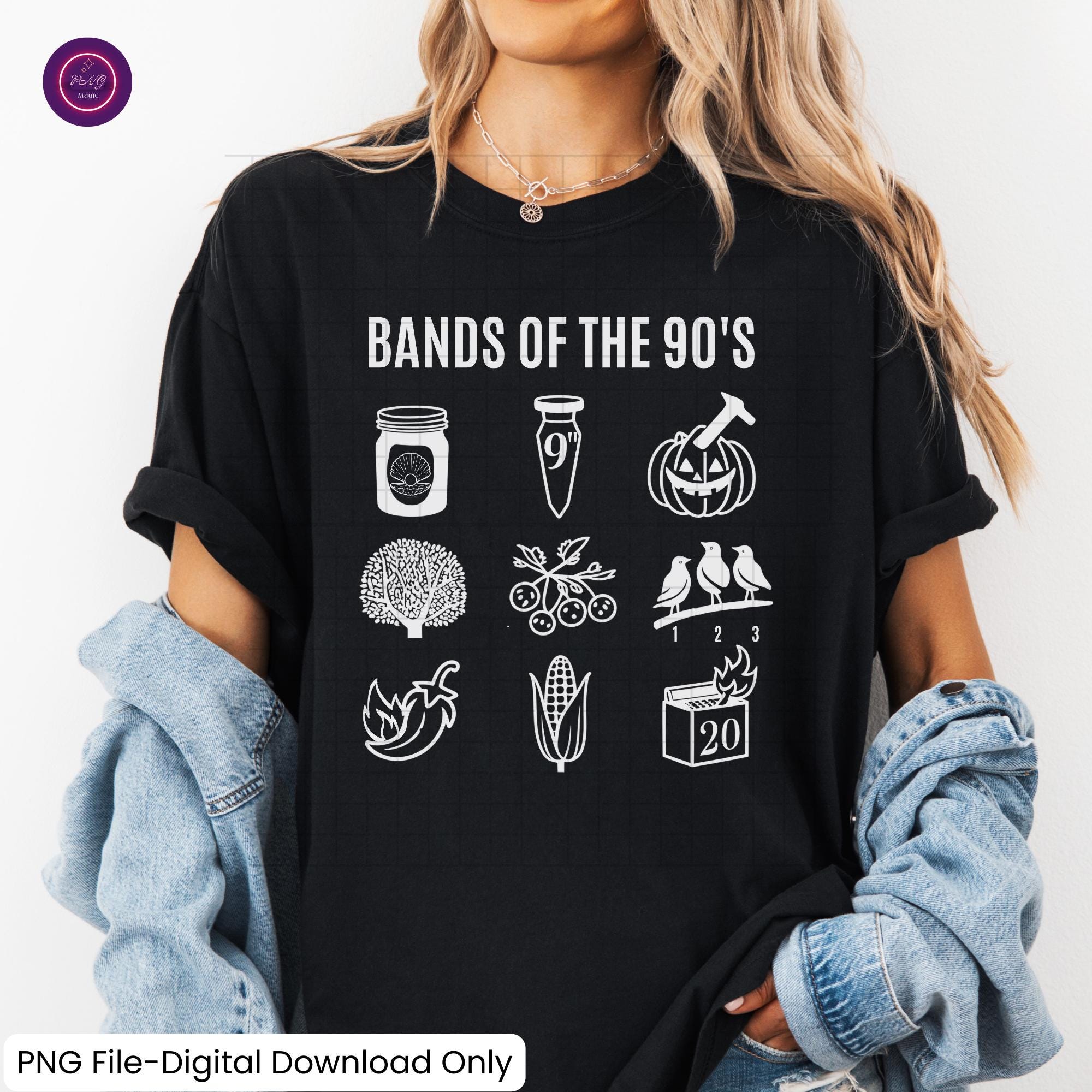 90s Rock Icons PNG: Retro Band Design (digital Download) - Etsy