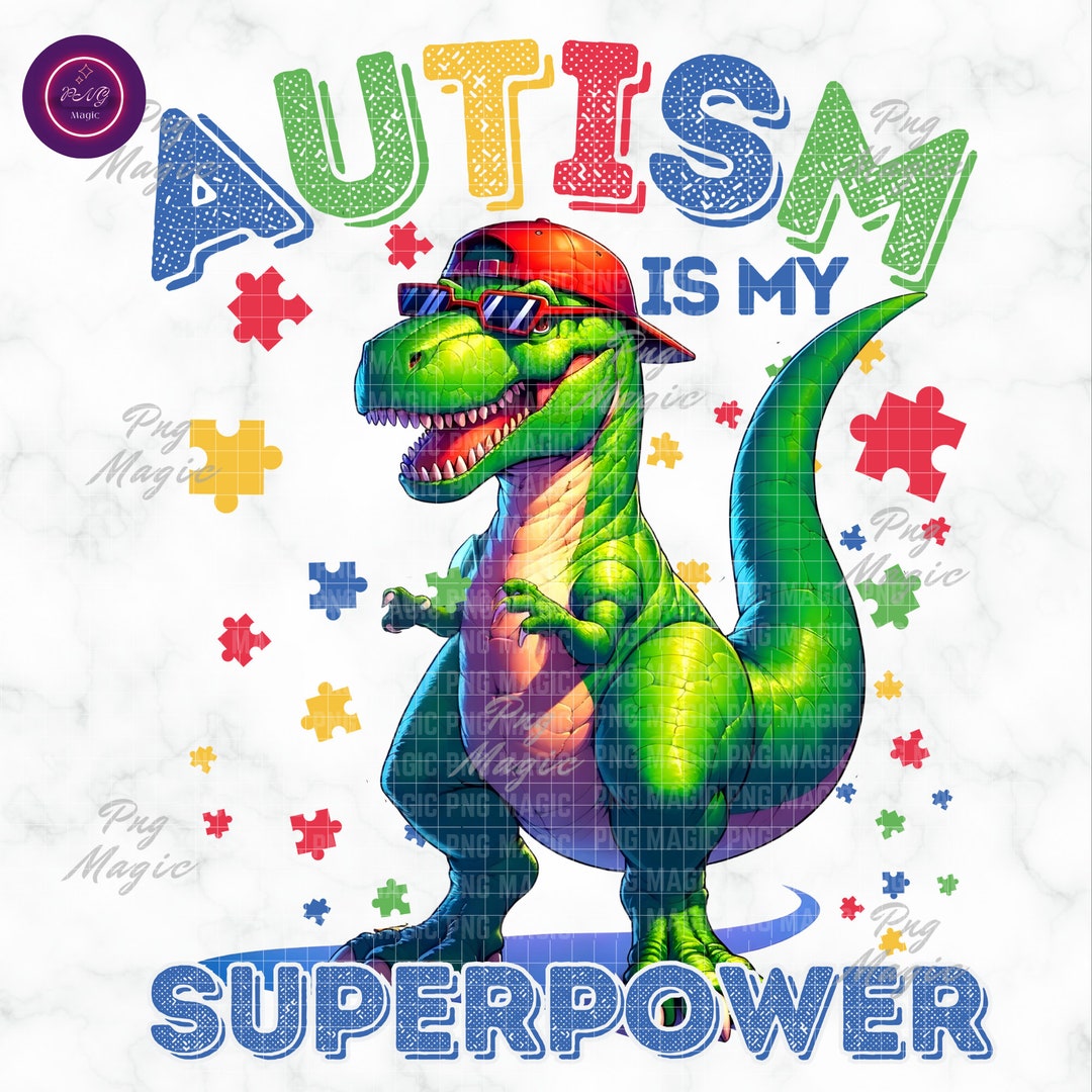 Autism Dinosaur PNG Sensory Friendly Dino Neurodiversity Dinosaur Dino ...