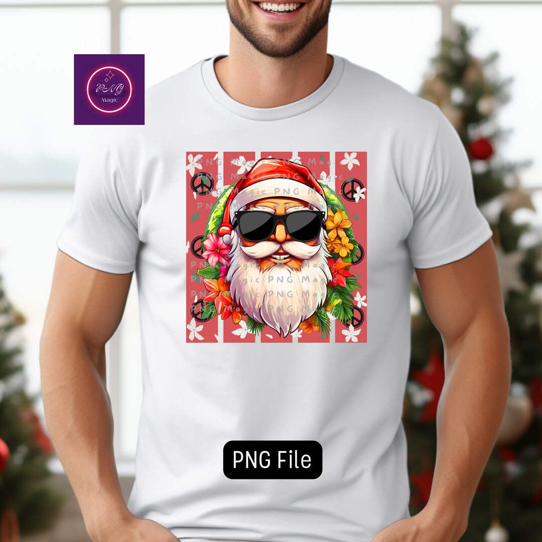 Groovy Santa PNG Hippie Santa Clipart in Boho Style Hippie Christmas ...