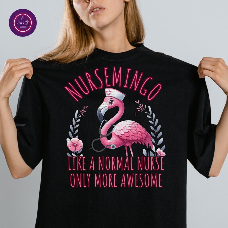 Flamingo Nurse PNG Nursemingo Fun Design Flamazing Nurse Nursing in Pink Tropical Nurse Tropical ...