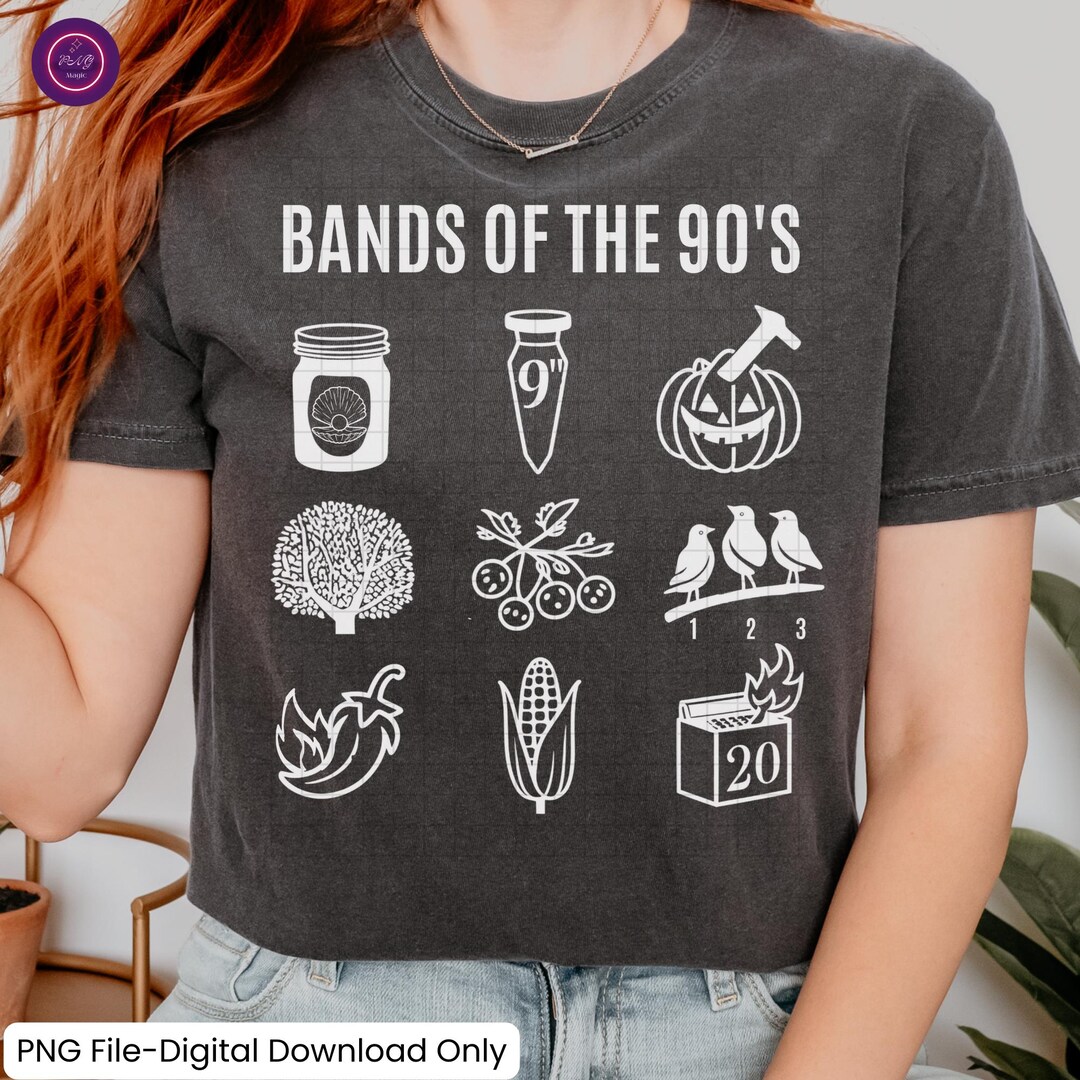 90s Rock Icons PNG: Retro Band Design (digital Download) - Etsy