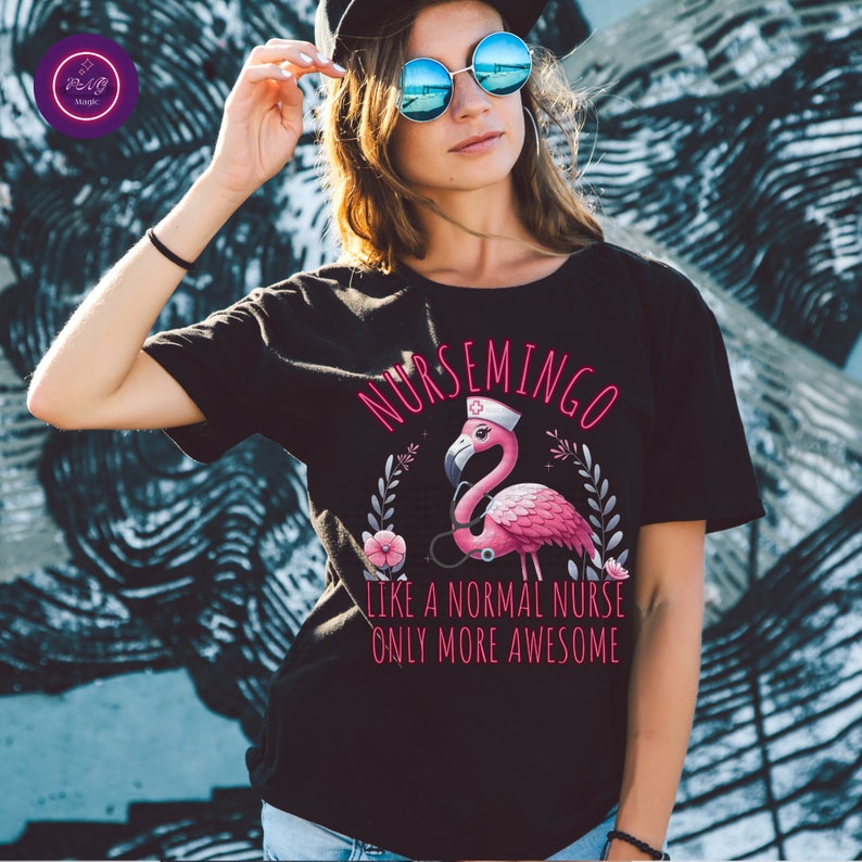 Flamingo Nurse PNG Nursemingo Fun Design Flamazing Nurse Nursing in Pink Tropical Nurse Tropical ...