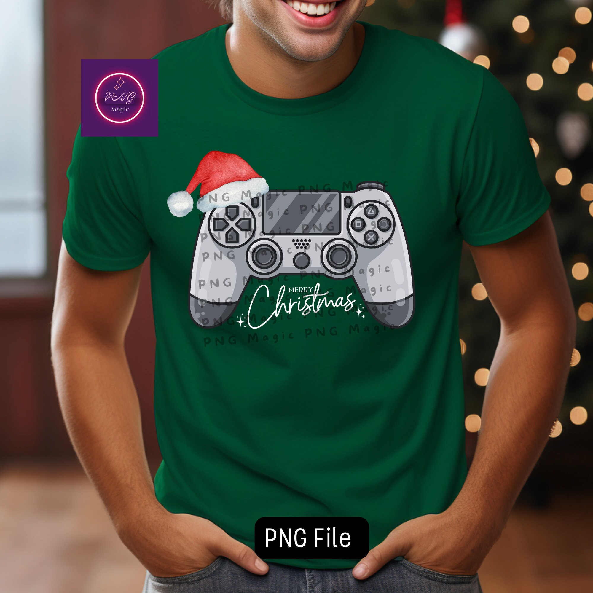 Santa's Gaming Sleigh PNG North Pole Gamer Santa's Joystick Jingle ...