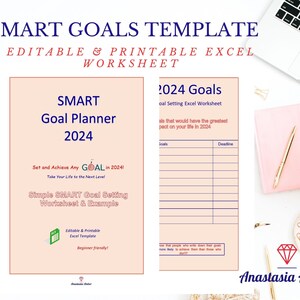 SMART Goal Worksheet Template Minimalist 2024 Goal Planner - Etsy