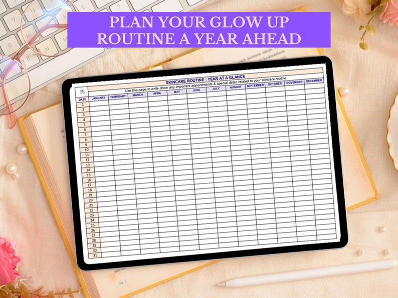 Skincare Routine Planner Printable & Editable 7 Day Skincare Tracker ...