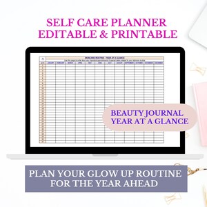 Skincare Routine Planner Printable & Editable - 7 Day Skincare Tracker ...