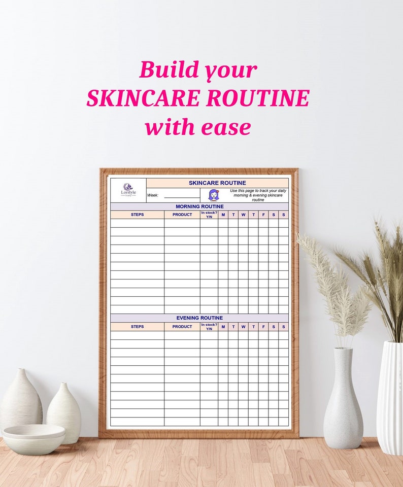 Skincare Routine Planner Printable & Editable 7 Day Skincare Tracker ...