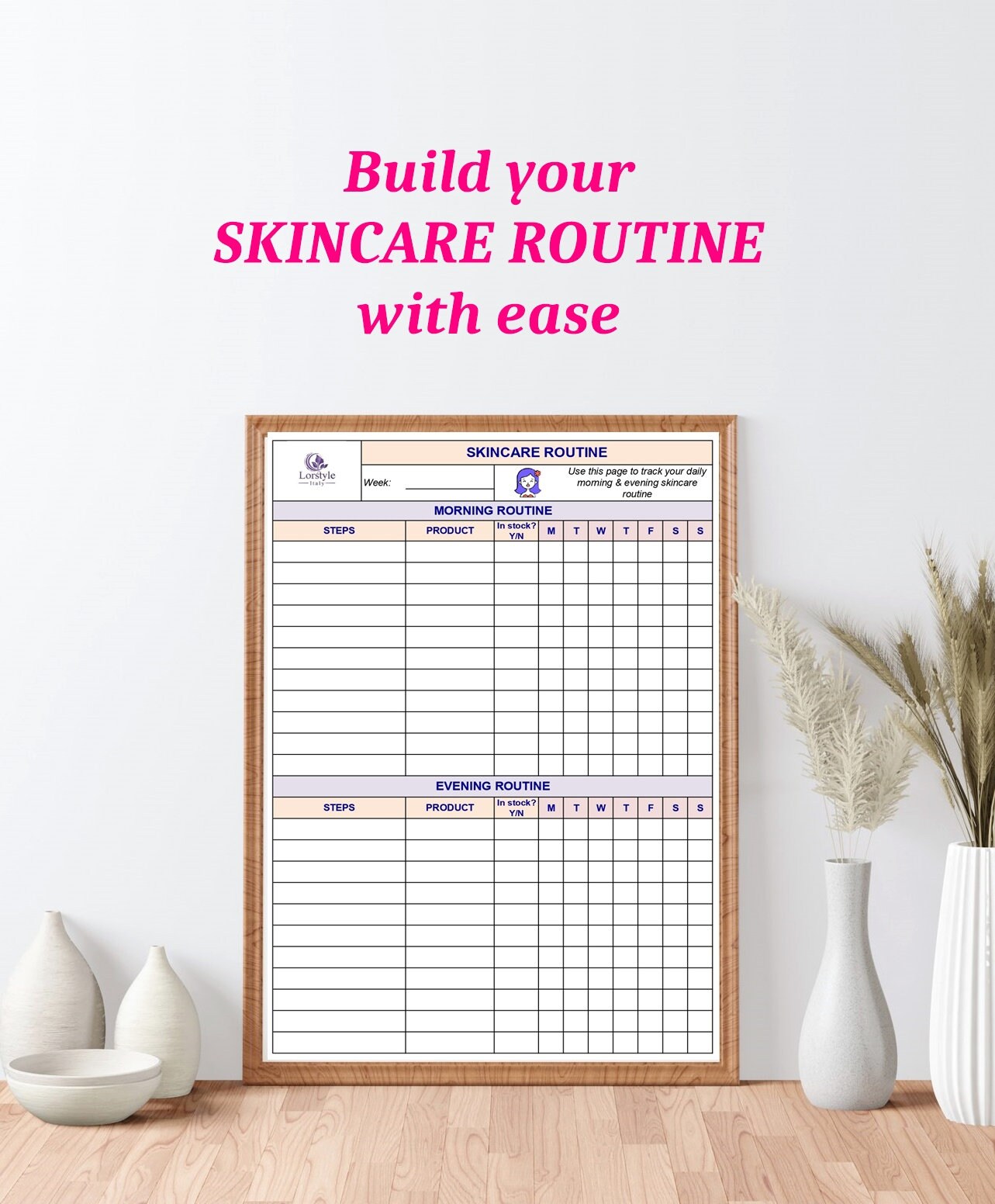 Skincare Routine Planner Printable & Editable 7 Day Skincare Tracker ...