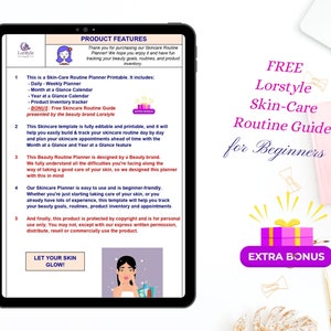 Skincare Routine Planner Printable & Editable - 7 Day Skincare Tracker ...