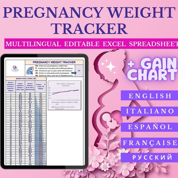 Pregnancy Tracker Template Excel - Etsy