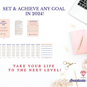 SMART Goal Worksheet Template - Minimalist 2024 Goal Planner - SMART ...