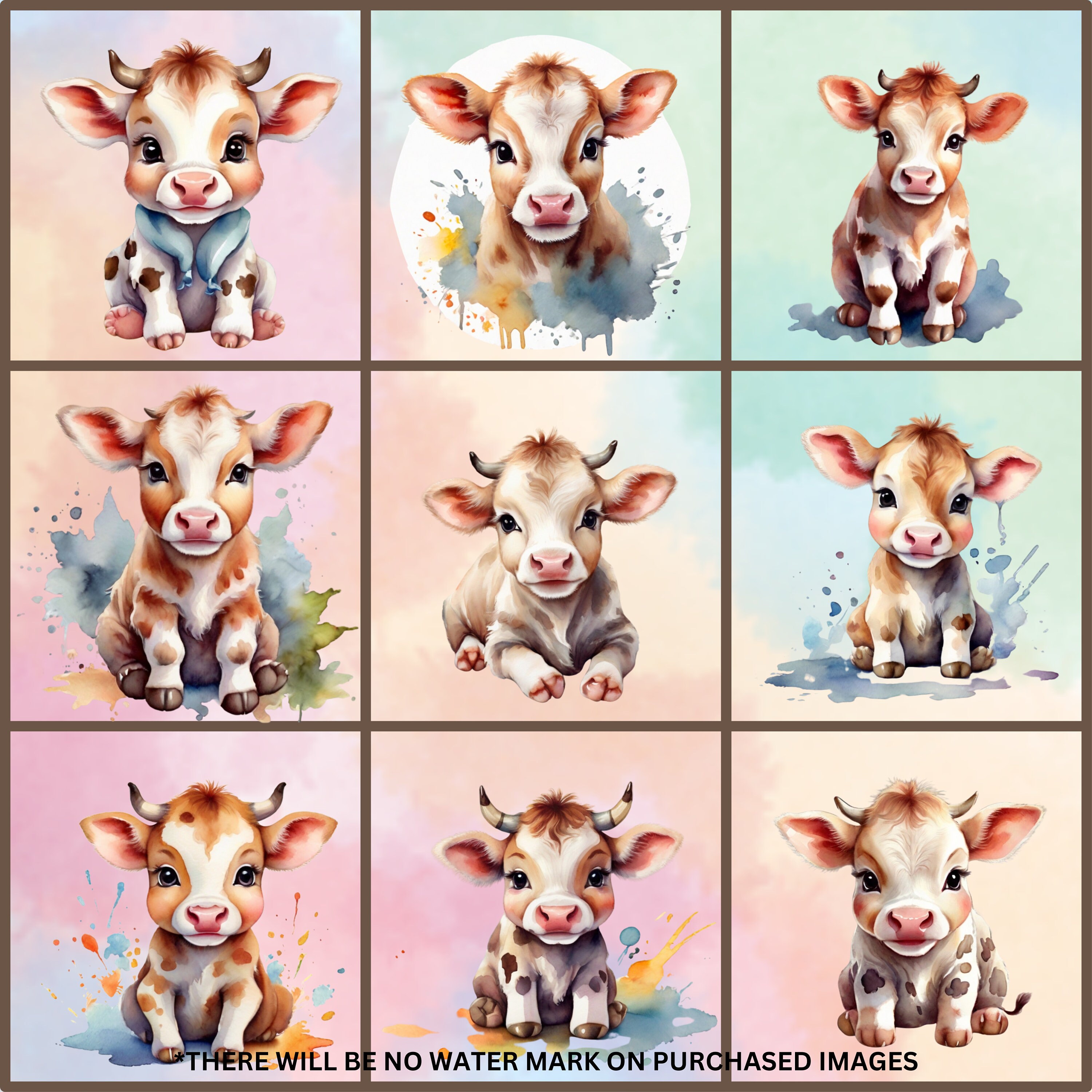 45 Cute Baby Cow Clipart, Baby Cow Clipart, Farmhouse Clipart, Barn ...