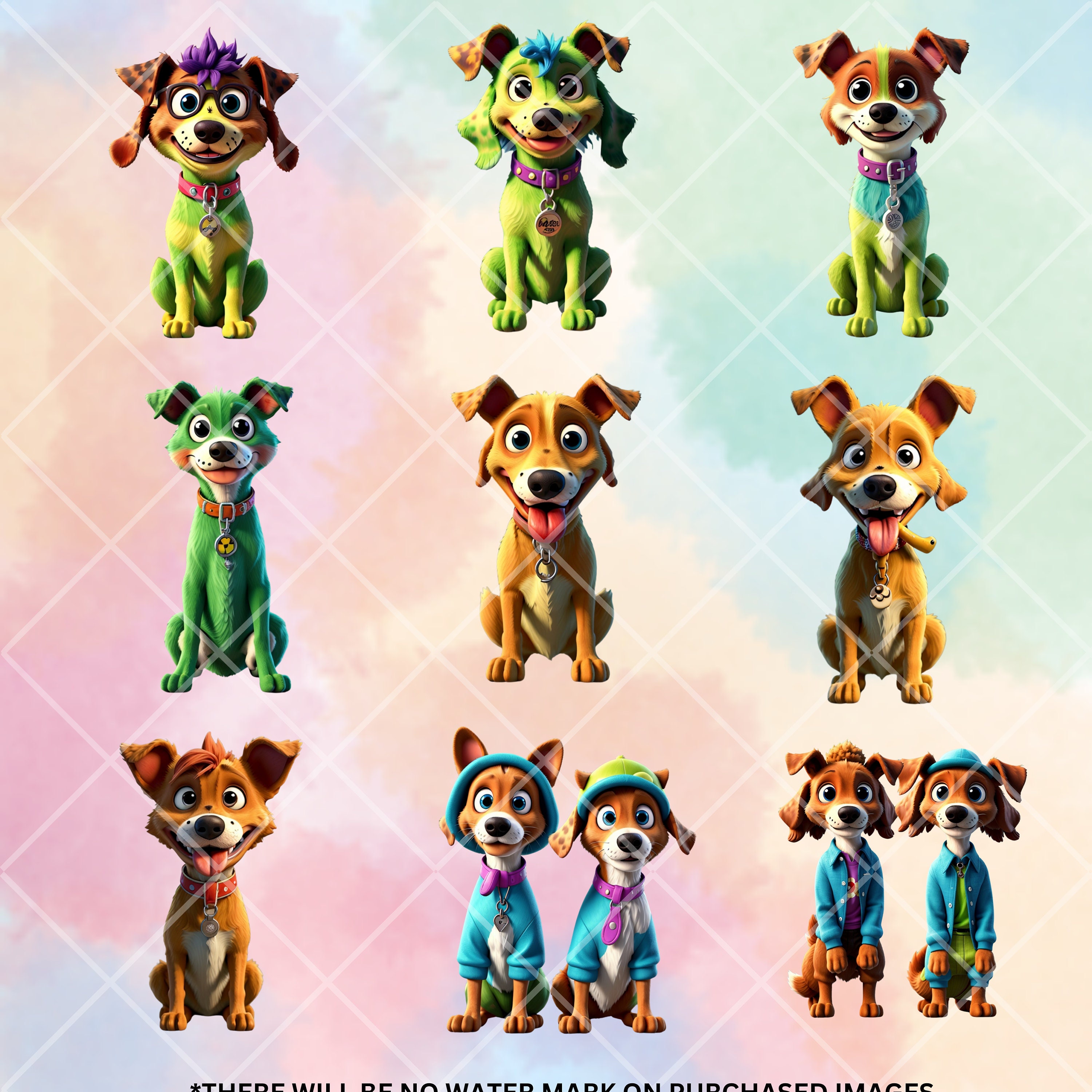 Funky Dog Clipart Bundle, Animated Dog Clipart, Funny Dog Clip Art ...