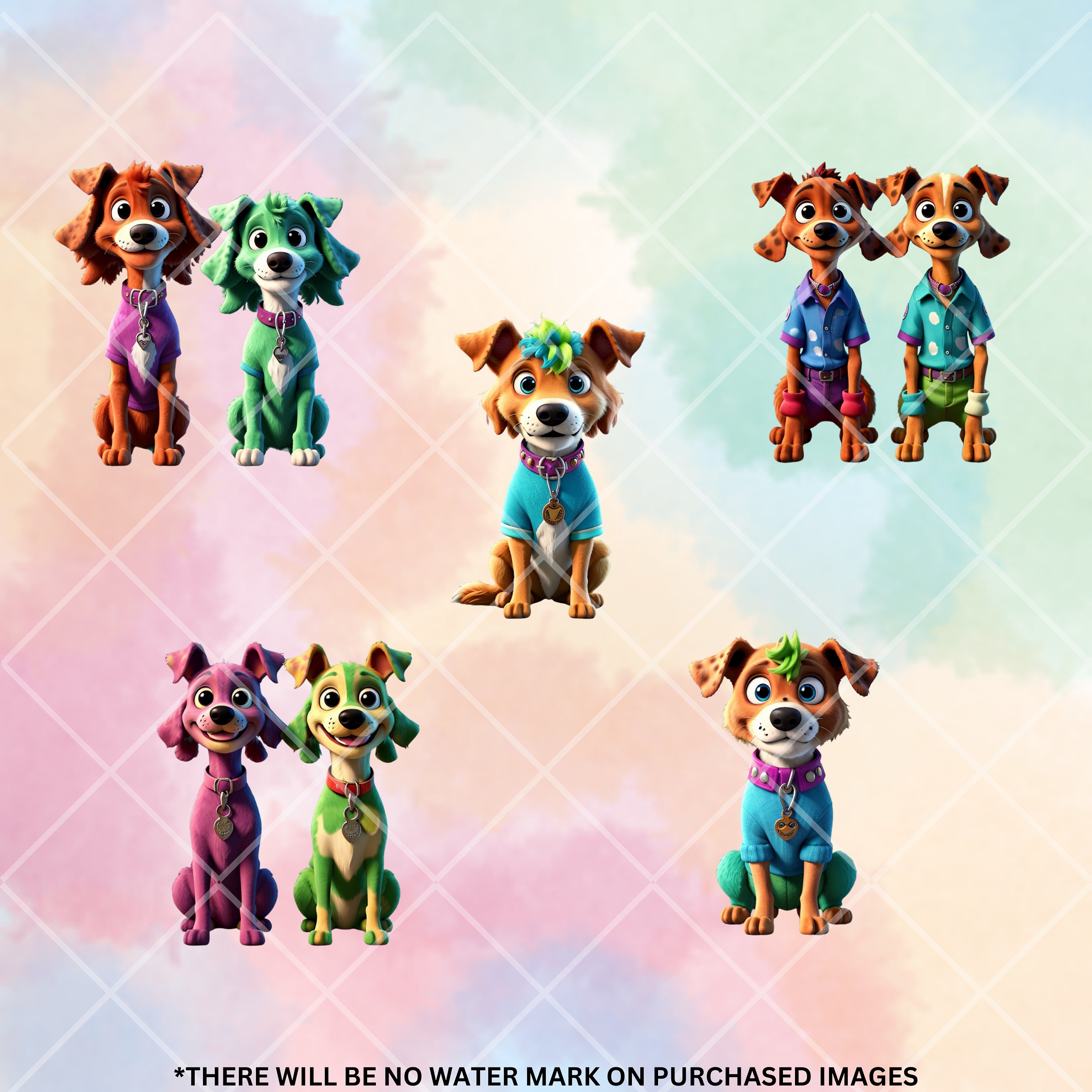 Funky Dog Clipart Bundle, Animated Dog Clipart, Funny Dog Clip Art ...