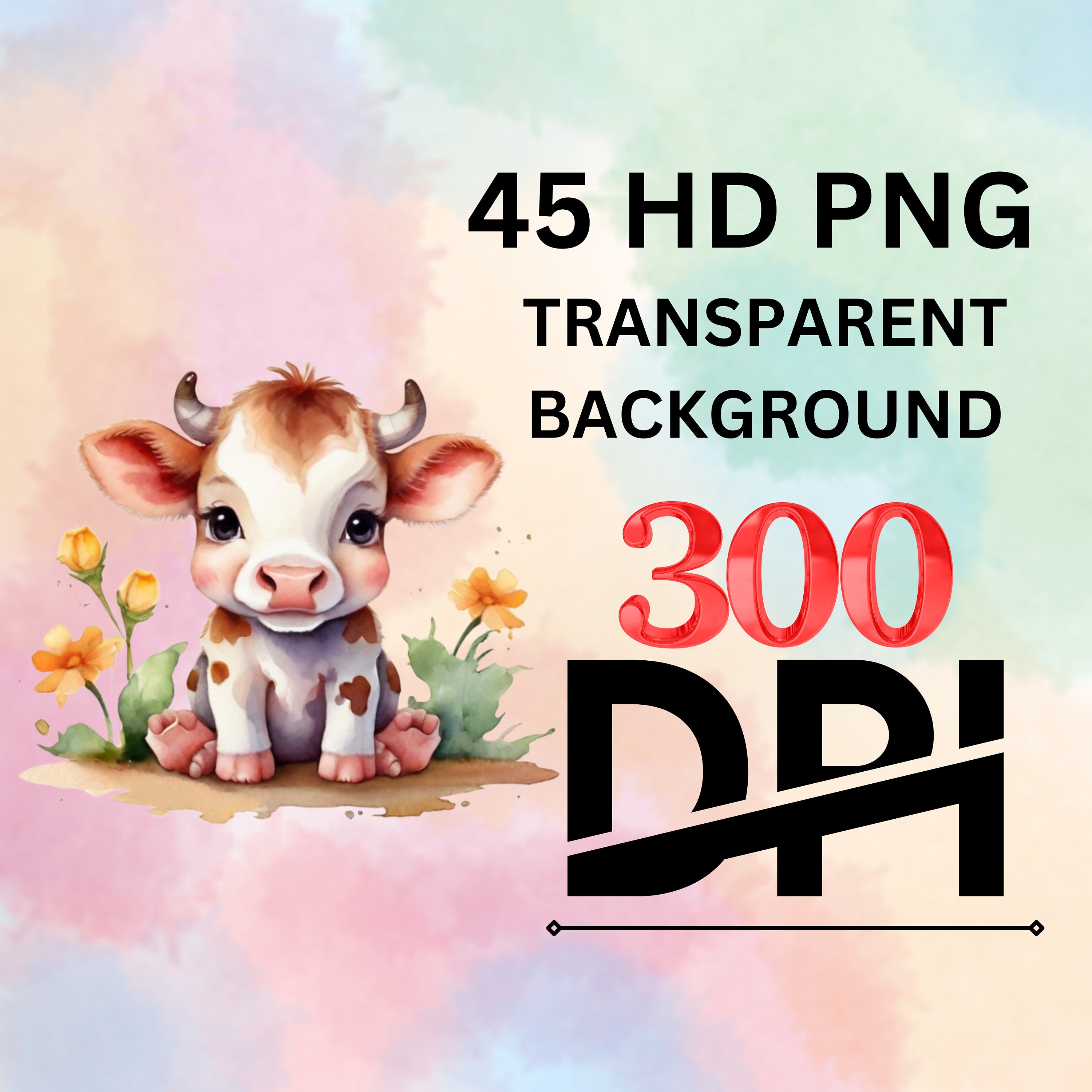 45 Cute Baby Cow Clipart, Baby Cow Clipart, Farmhouse Clipart, Barn ...