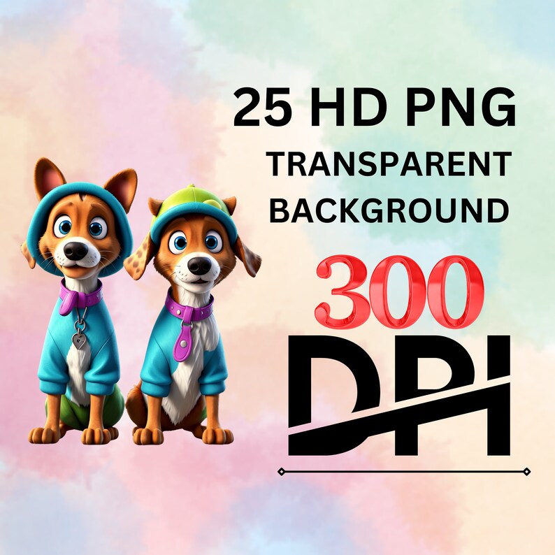 Funky Dog Clipart Bundle, Animated Dog Clipart, Funny Dog Clip Art ...