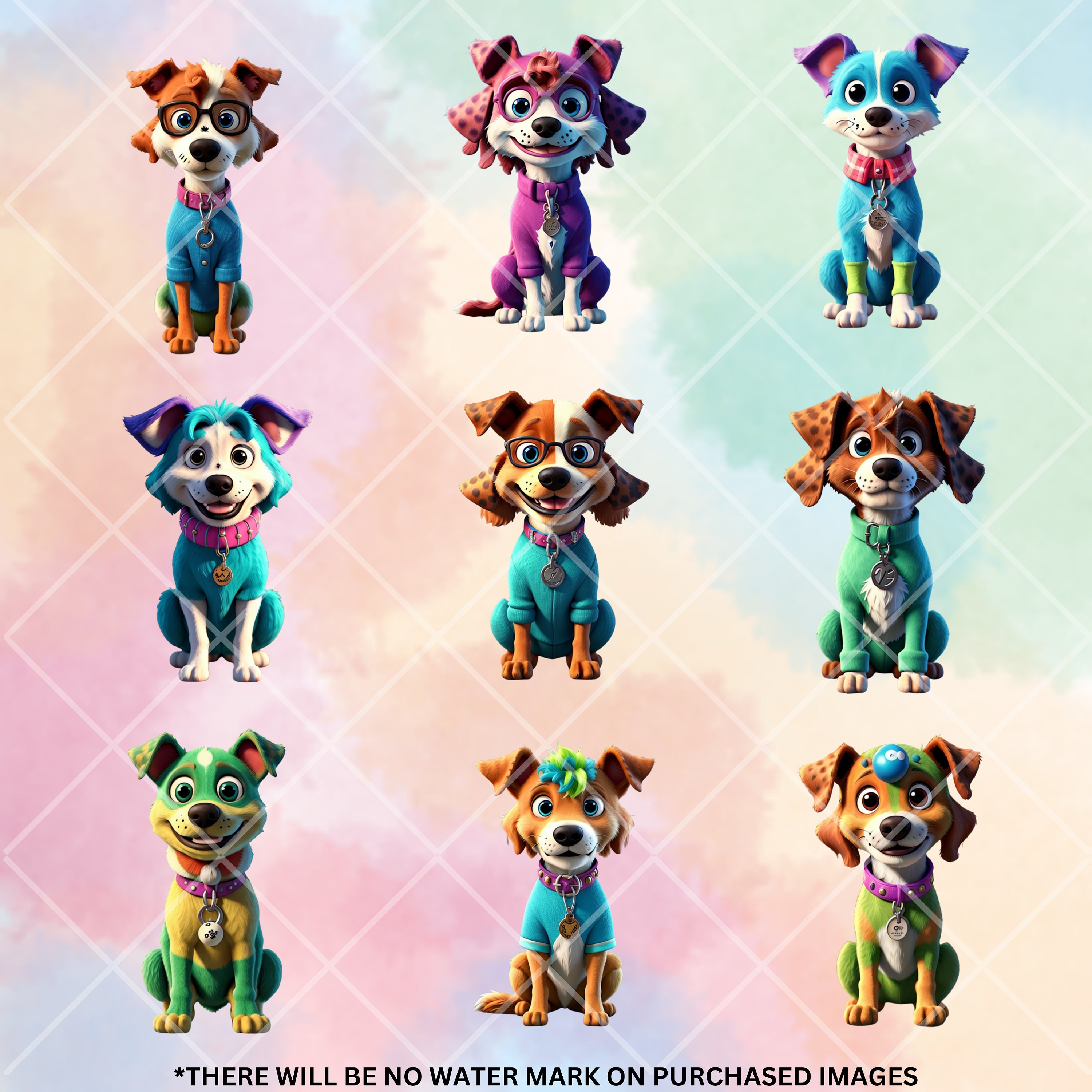 Funky Dog Clipart Bundle, Animated Dog Clipart, Funny Dog Clip Art ...