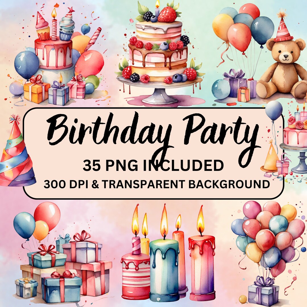 Birthday Party Clipart, Birthday Clipart, Birthday Celebration Clipart ...