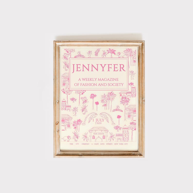 Pink Fashion Magazine Cover Posters for Soft Interior Colors, Wall Art ...