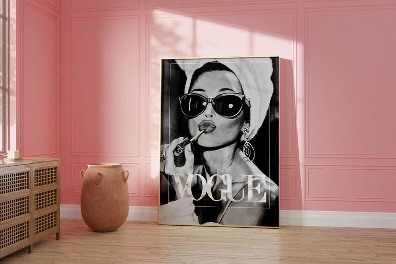 Pink Fashion Magazine Cover Posters for Soft Interior Colors, Wall Art ...