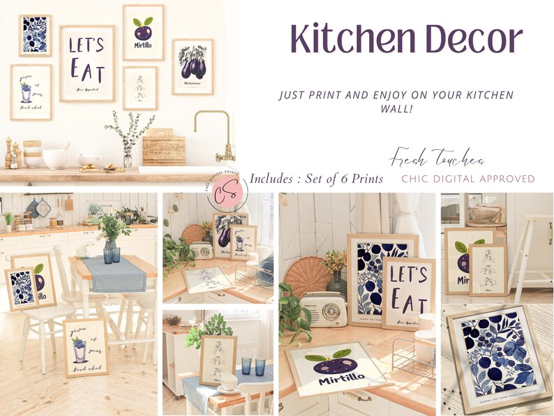 Kitchen Wall Art, Kitchen Wall, Trendy Posters, Kitchen Gallery Set ...