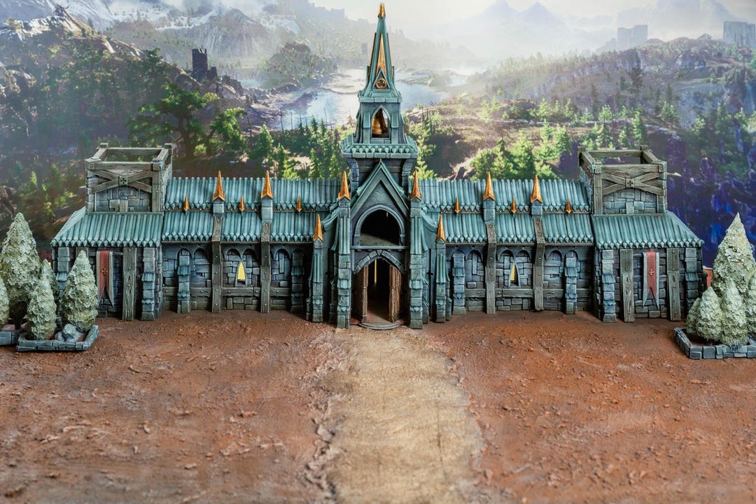 3D Printed Monastery Terrain | Painted | Wargaming | Warhammer - Etsy