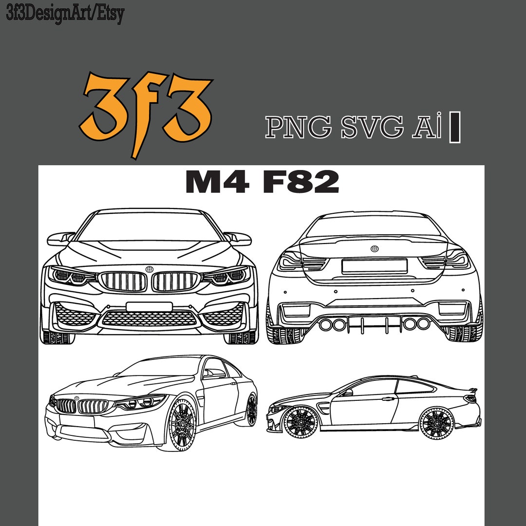 M4 F82 Vector File .ai .png .svg Race Car Silhouette Laser - Etsy