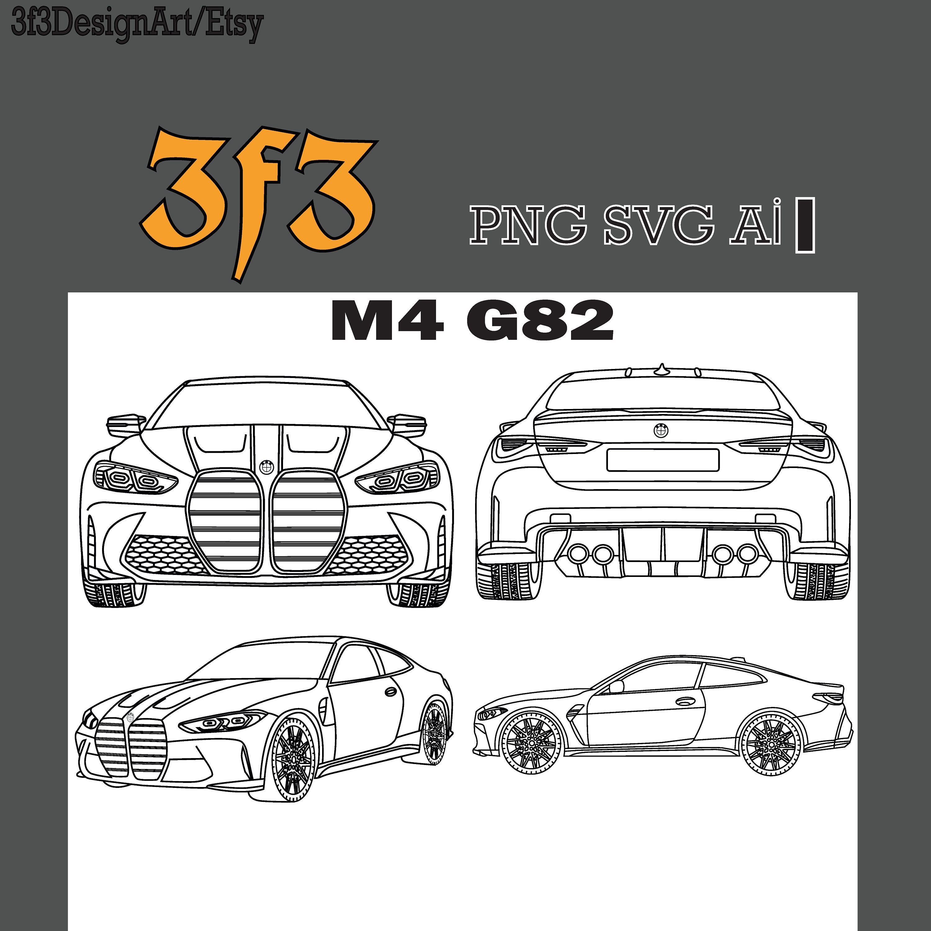 M4 G82 Vector File .ai .png .svg Race Car, Silhouette, Laser Cnc, Print ...