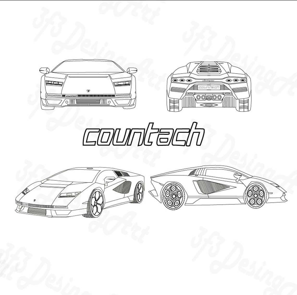 Lamborghini Countach Vector File .ai .png .pdf .eps .svg Race - Etsy