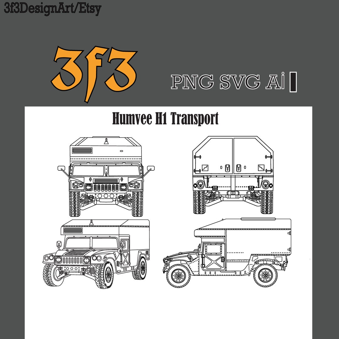Humvee H1 Transport Military Vehicle Svg Humvee Outline Svg - Etsy