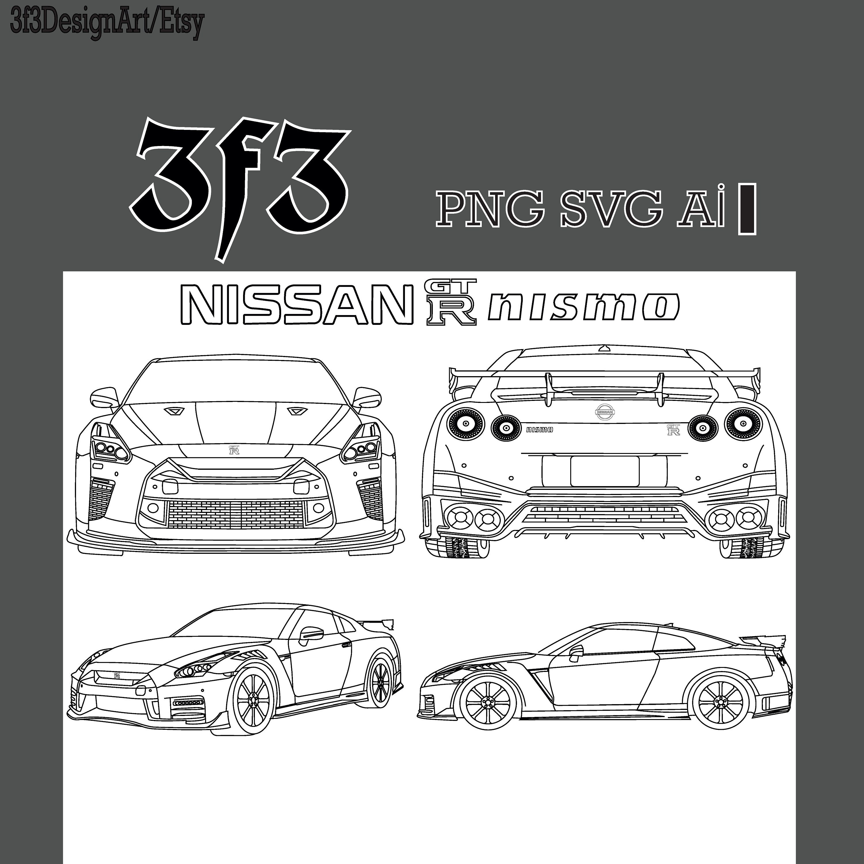 Nissan GTR R35 Nismo Vector File .ai .png .svg silueta de - Etsy España