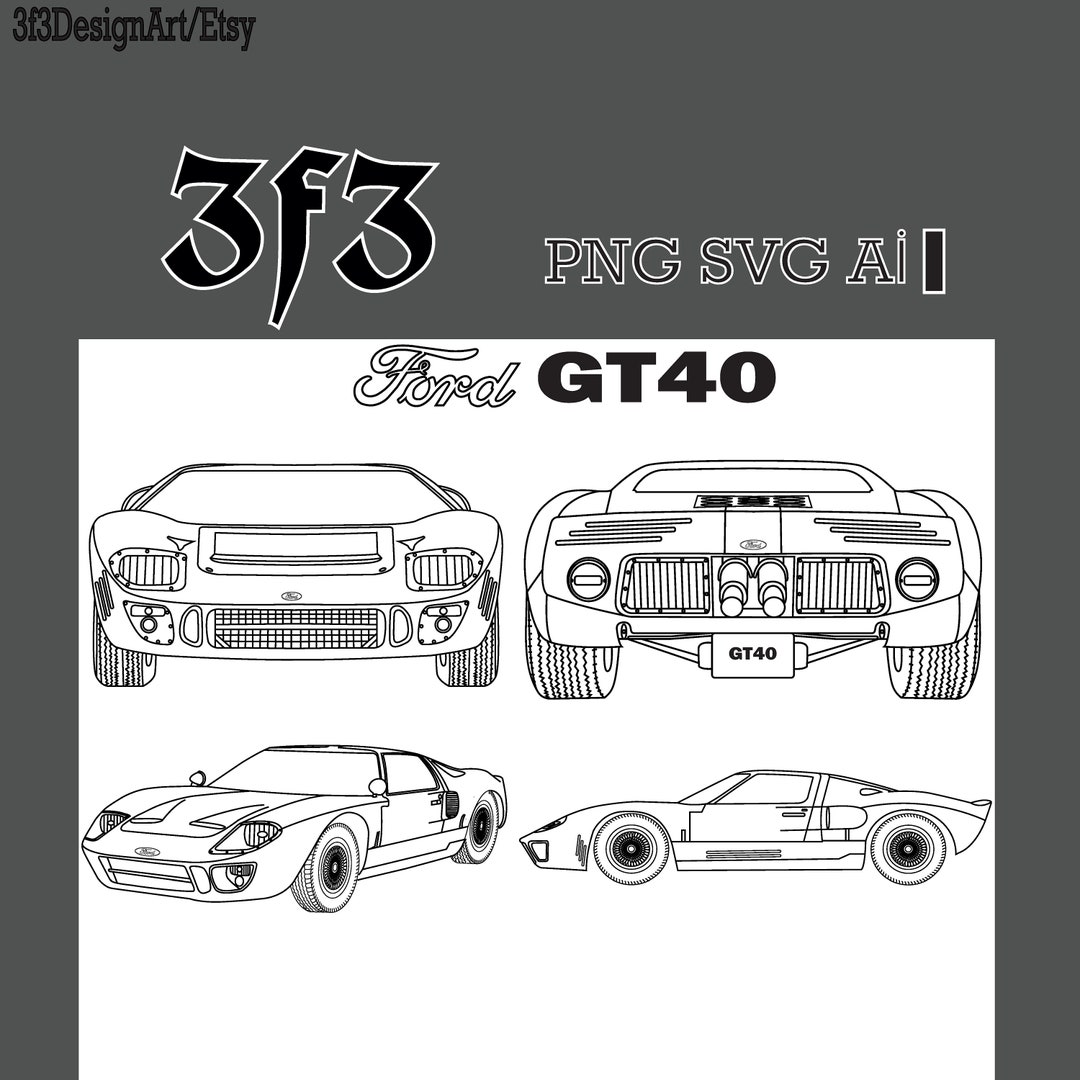 Ford GT40 1967 Vektordatei .ai .png .svg Rennen Sportwagen - Etsy.de