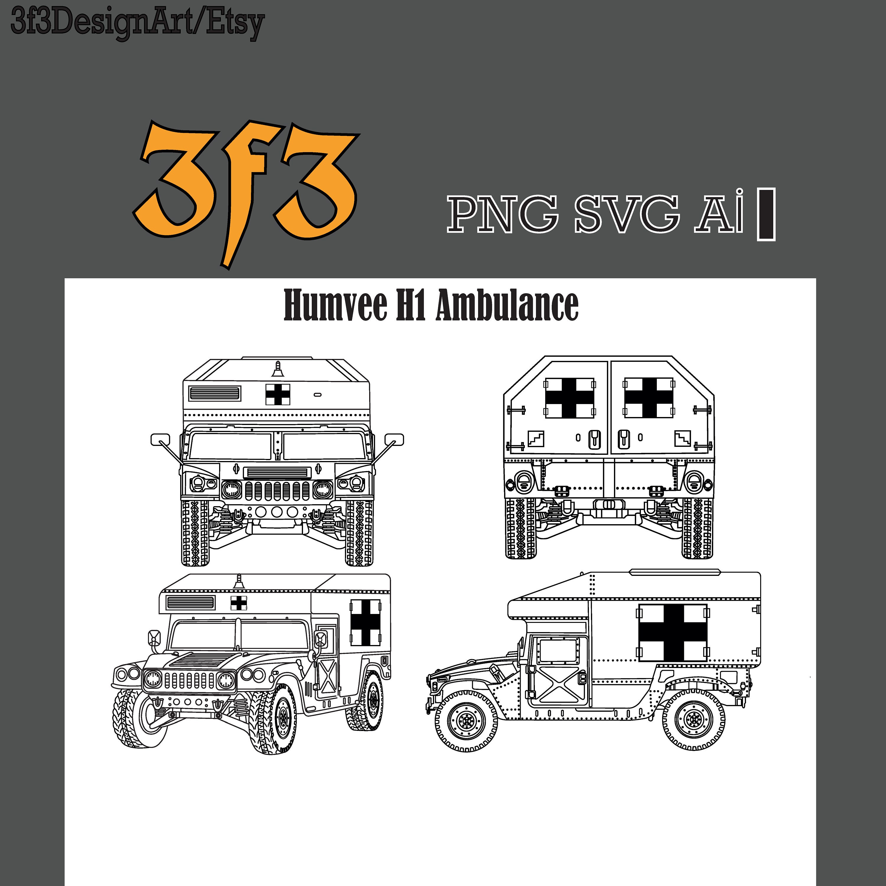 Humvee H1 Ambulance Military Vehicle Svg Ai Png Humvee Outline - Etsy