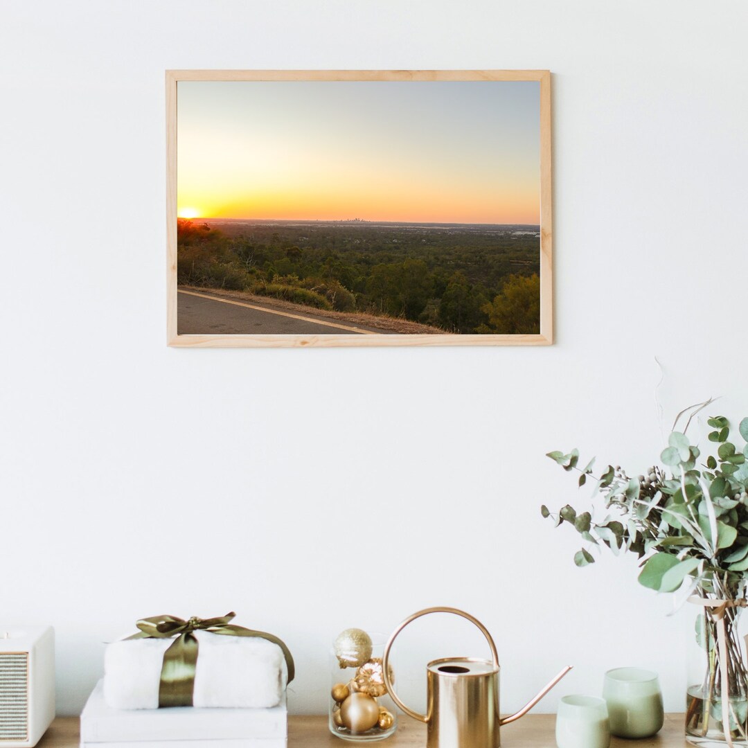 Hill View Perth, Printable Wall Art City Scape Digital Print, Desktop ...