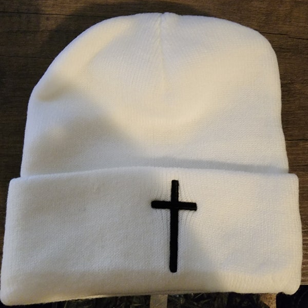 Christian Beanie With Cross - Etsy