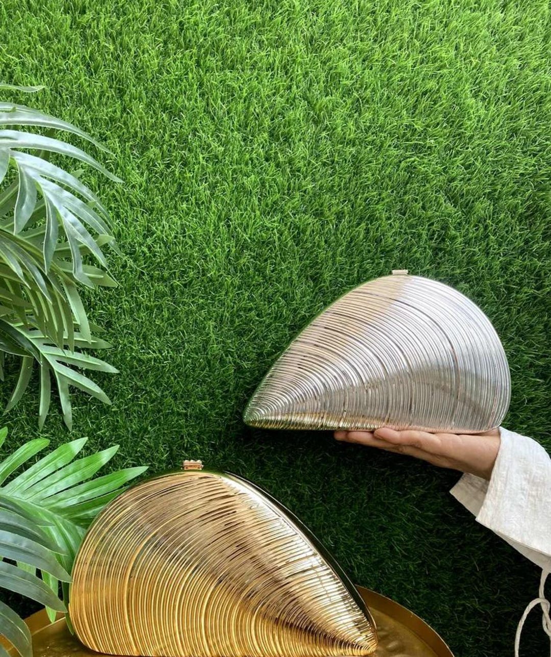 Gold Shell Clutch – Luxury Evening Bag, Metallic Purse, Wedding Clutch ...