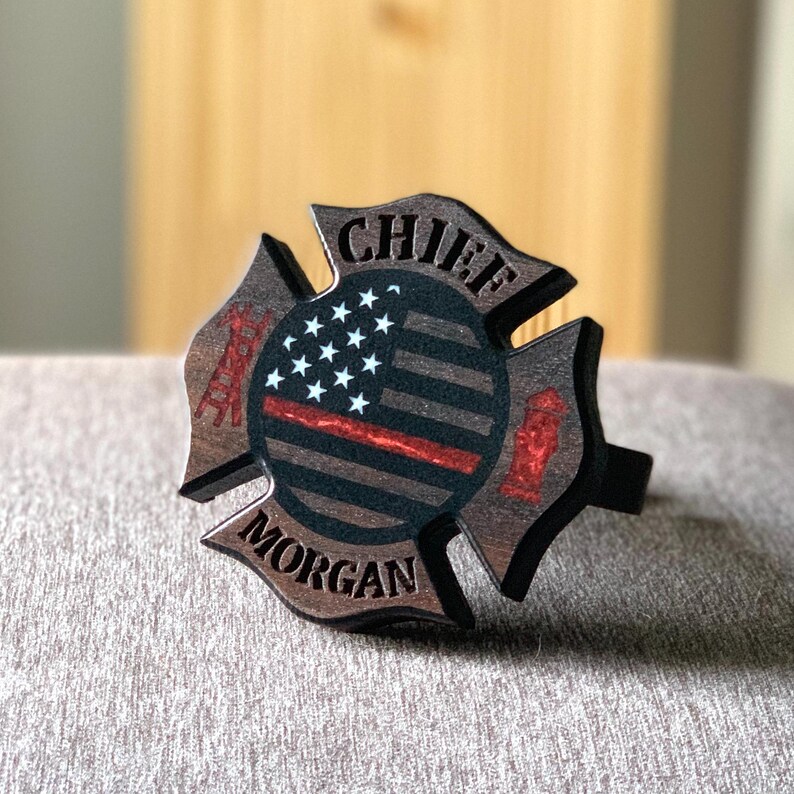 Firefighter Bottle Opener, Thin Red Line, Fire Department Decor ...