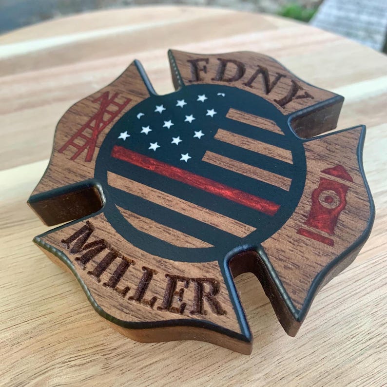 Firefighter Bottle Opener, Thin Red Line, Fire Department Decor ...
