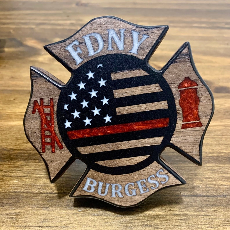 Firefighter Bottle Opener, Thin Red Line, Fire Department Decor ...