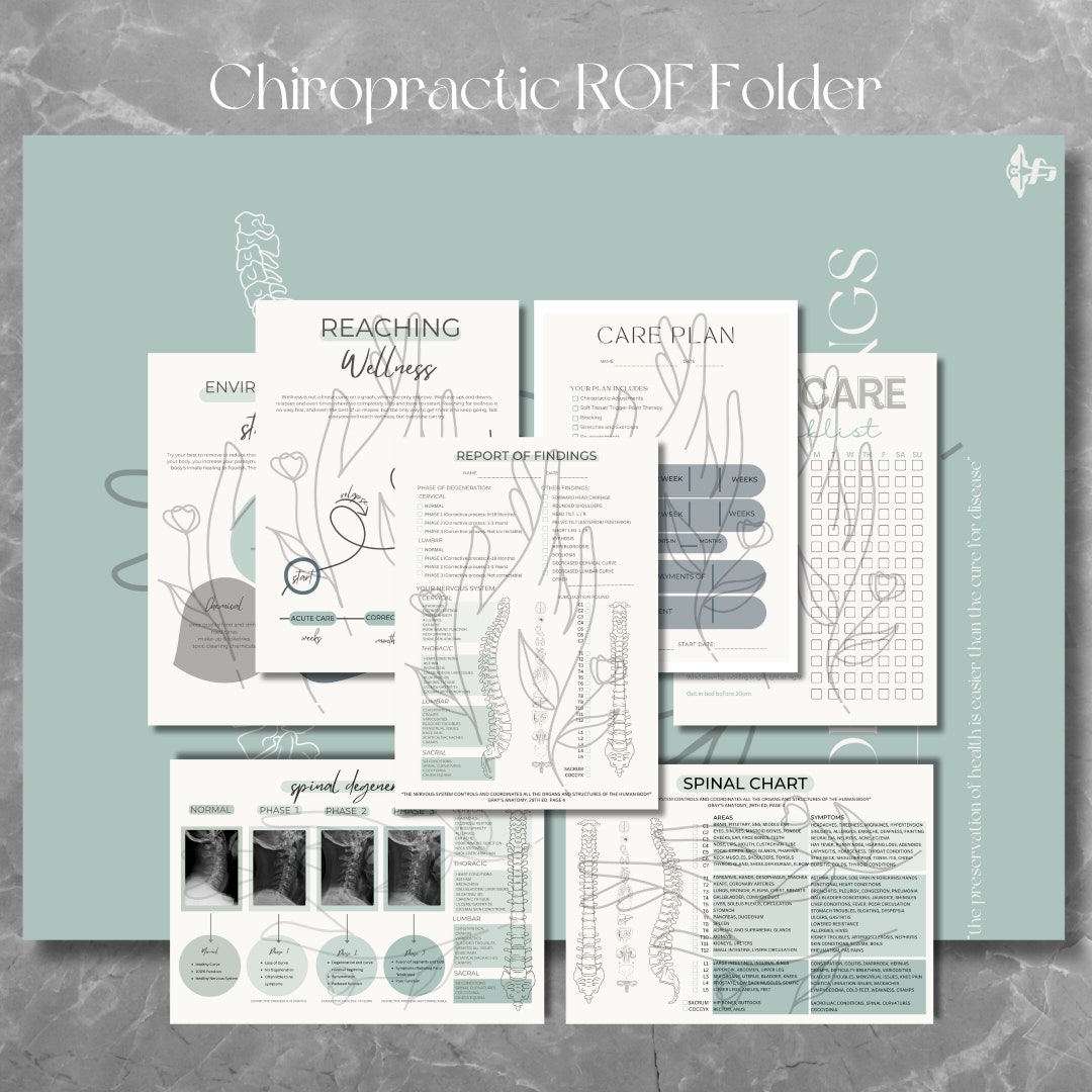 Chiropractic Starter Pack- ROF Pack: 7 Pages Plus Folder Cover Dusty ...