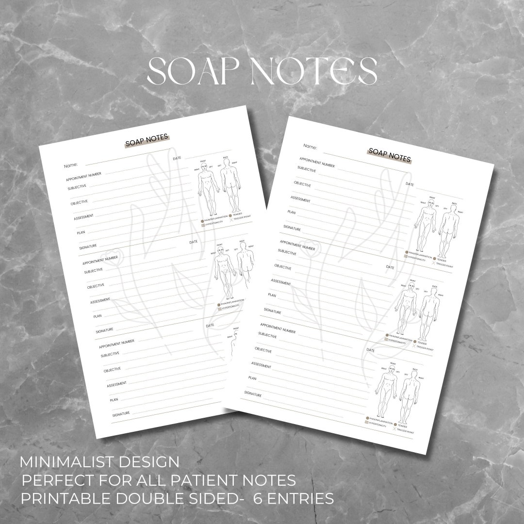 SOAP Notes Beige- for Recording Patient Appointment Notes for ...