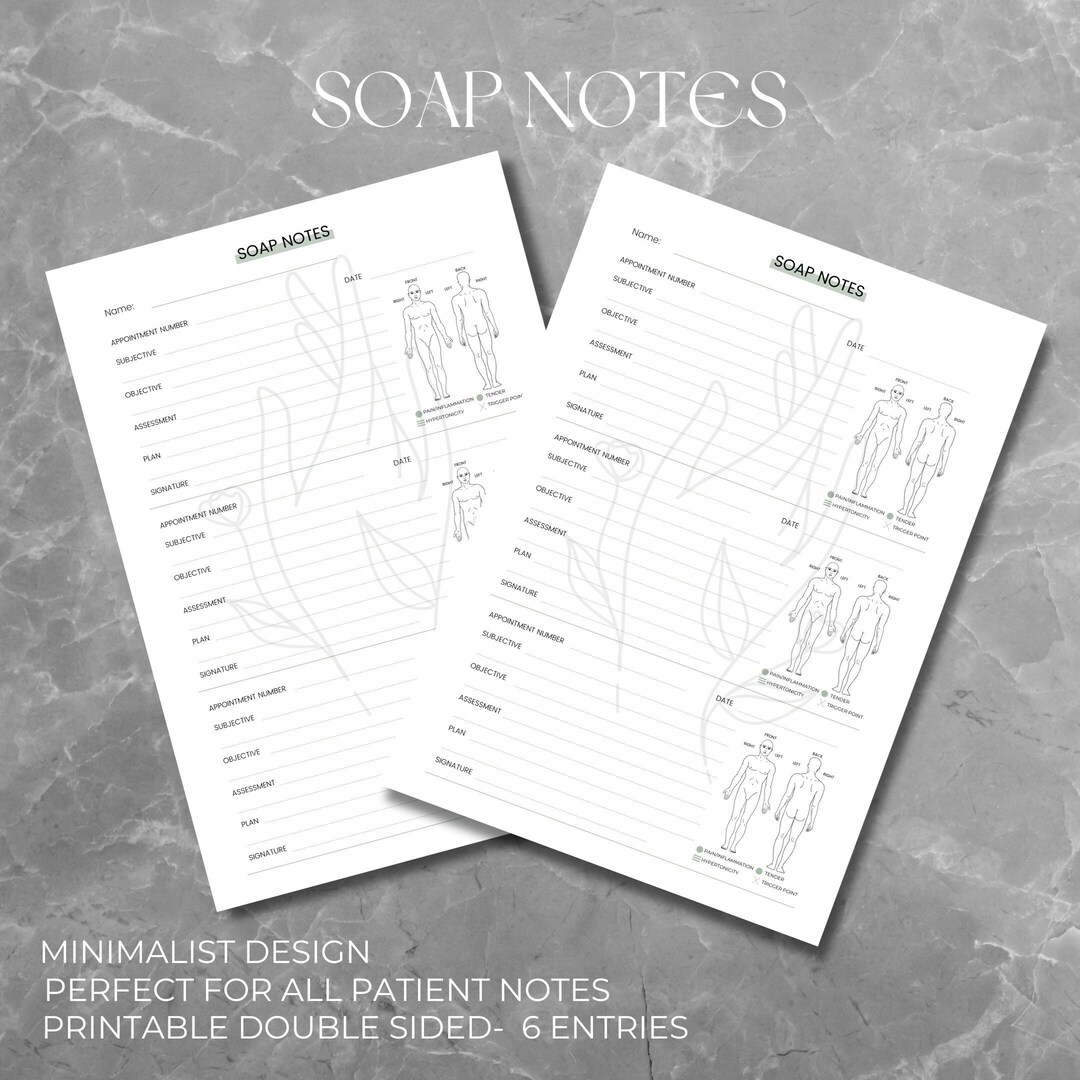 SOAP Notes Dusty Blue- for Recording Patient Appointment Notes for ...