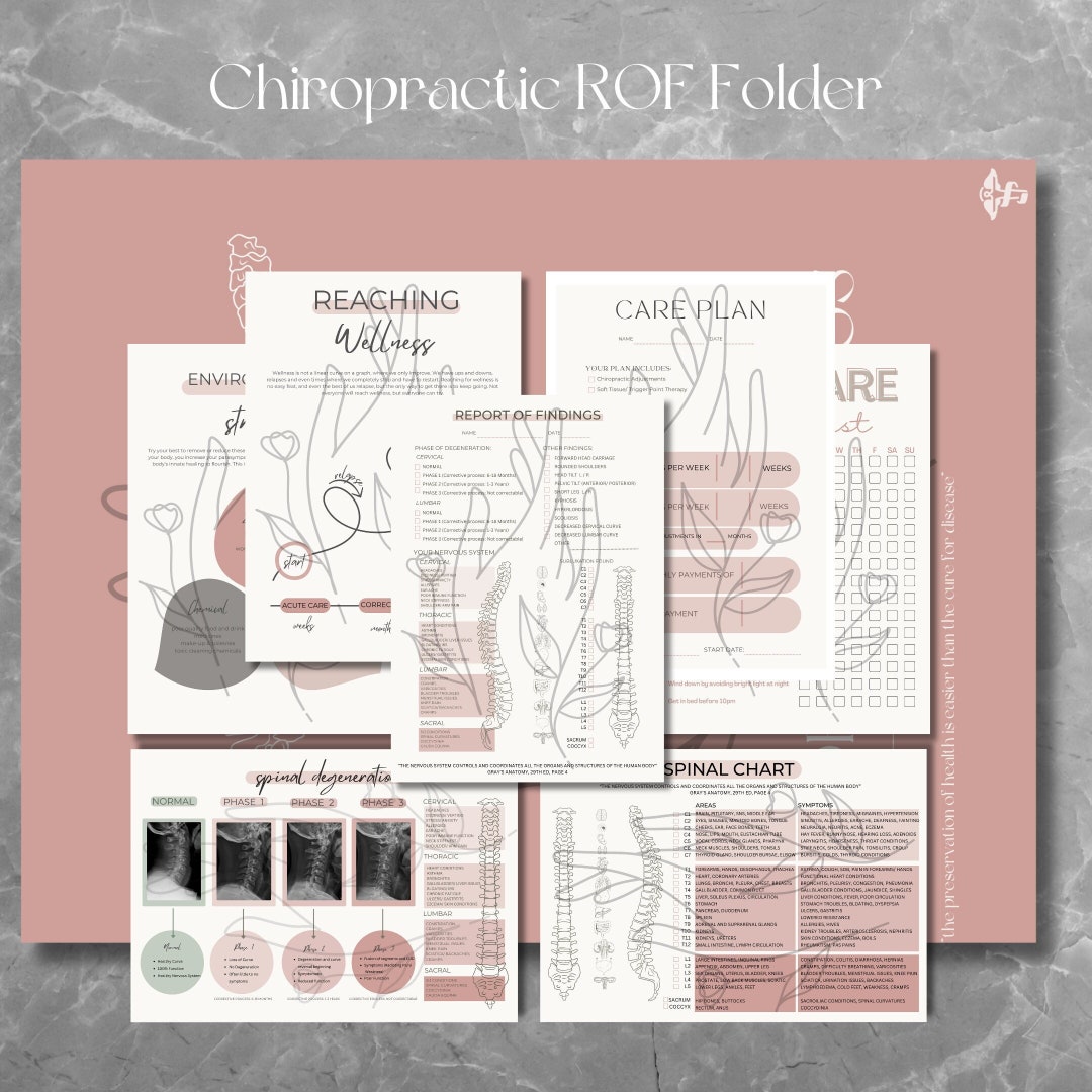 Chiropractic Starter Pack- ROF Pack: 7 Pages Plus Folder Cover Dusty ...
