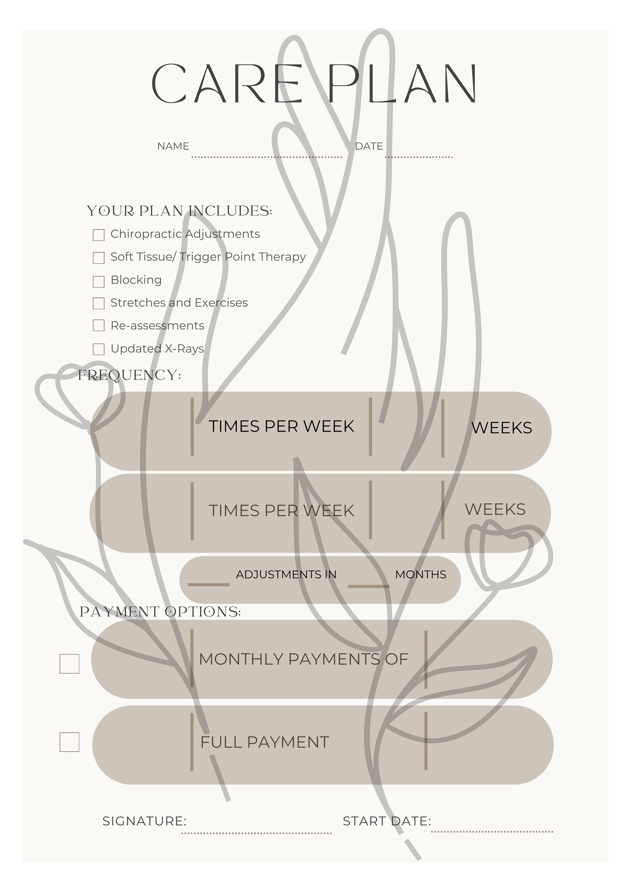 Chiropractic Starter Pack- ROF Pack: 7 Pages Plus Folder Cover Beige ...