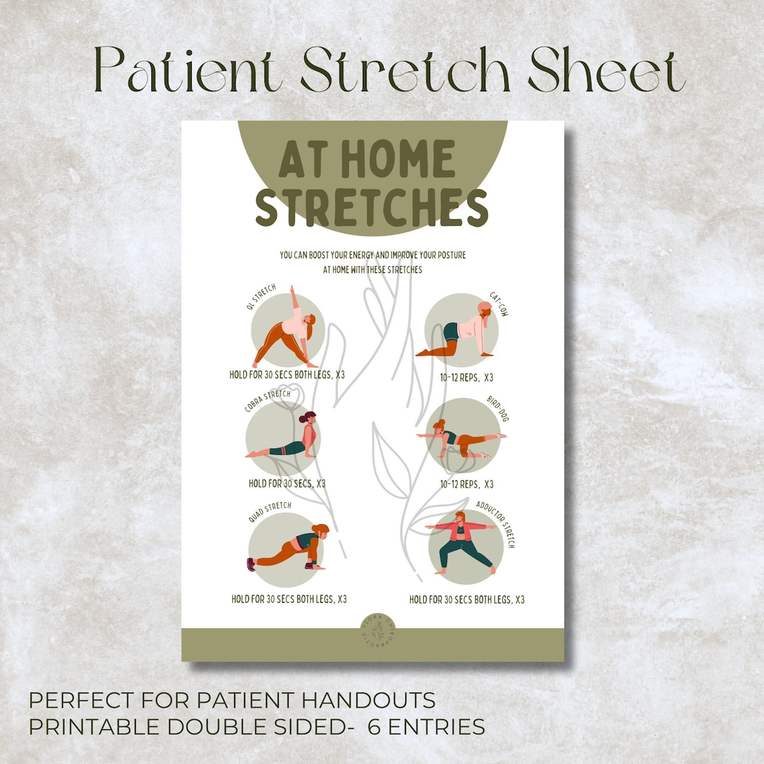 At Home Stretches Exercise Sheet- Patient Hand-out: Stretch Sheet (core ...
